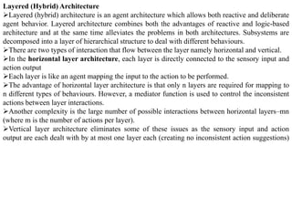 Architecture for Intelligent Agents Logic-Based Architecture Logic-based architecture also known ...