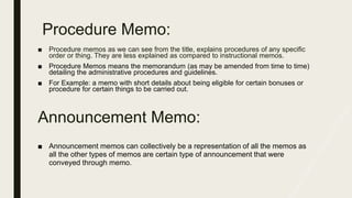 Unit 4 (A); Memo Writing Lecture, Educational Platform.pptx | Business ...