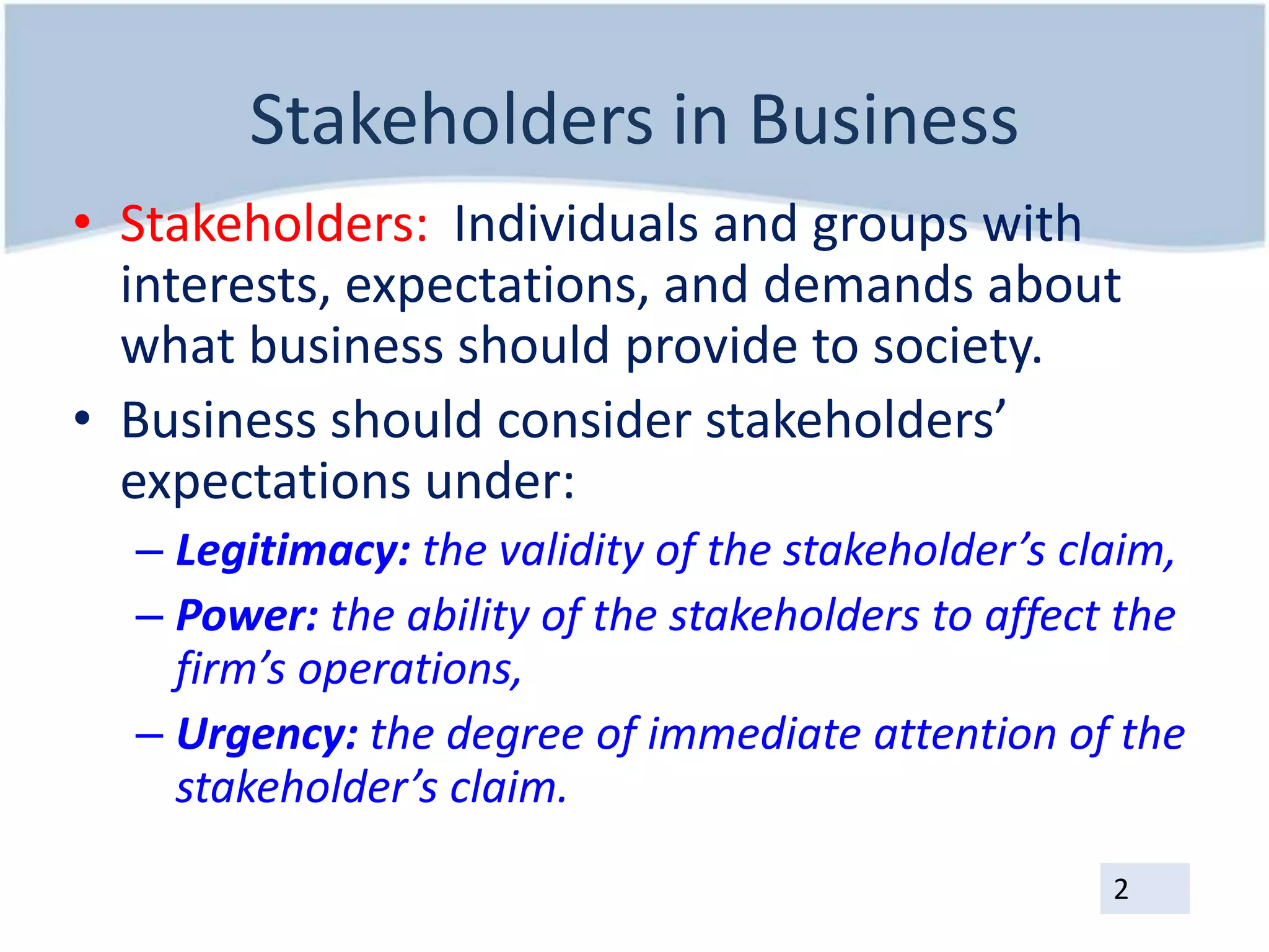 Stakeholders in Business | PPSX