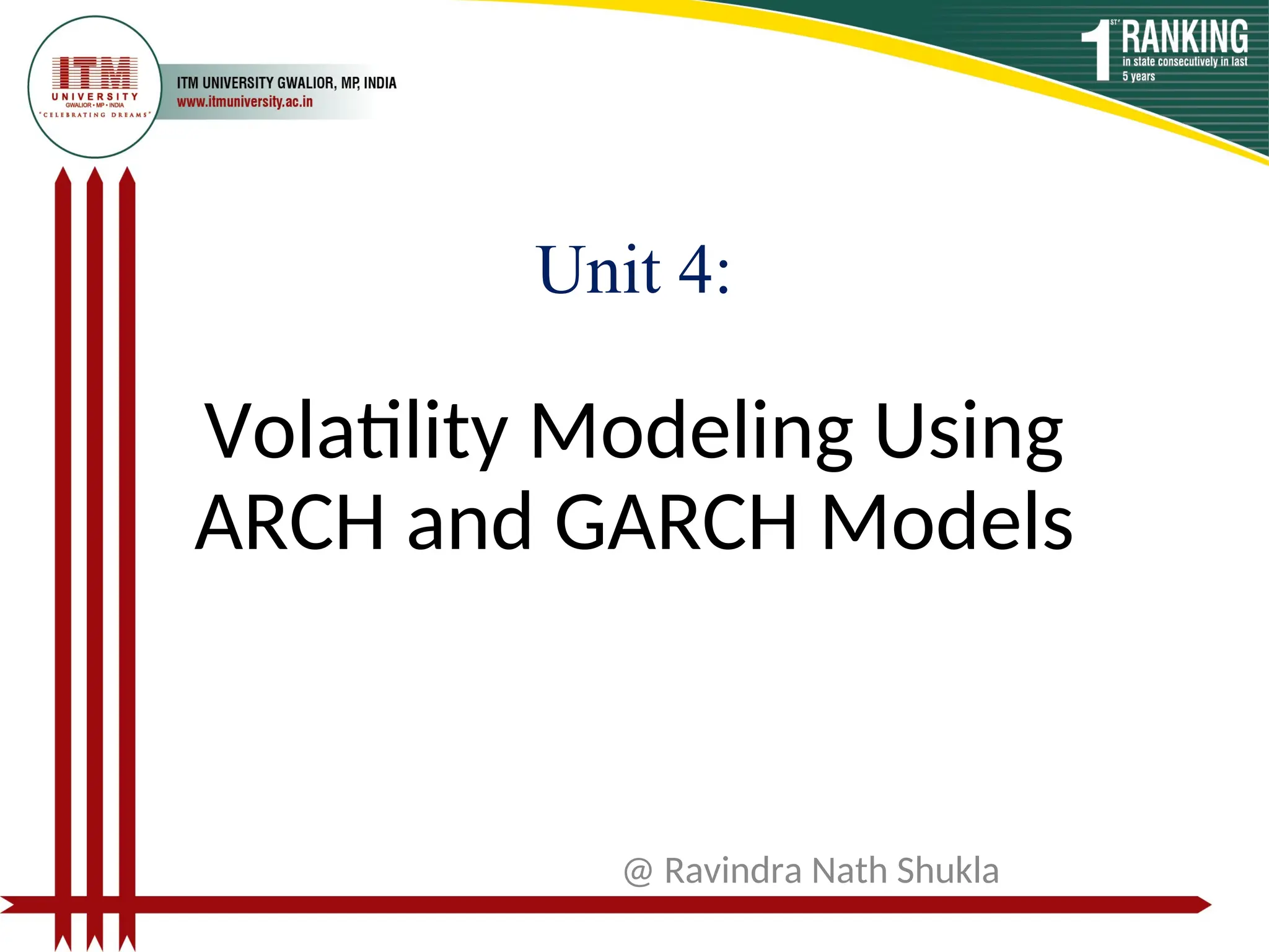 Unit 4 ARCH & GARCH Models for Time Series.ppt
