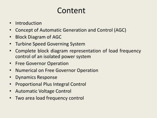 Unit 4 Automatic Generation Control | PPTX