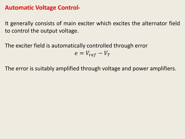 Unit 4 Automatic Generation Control | PPTX