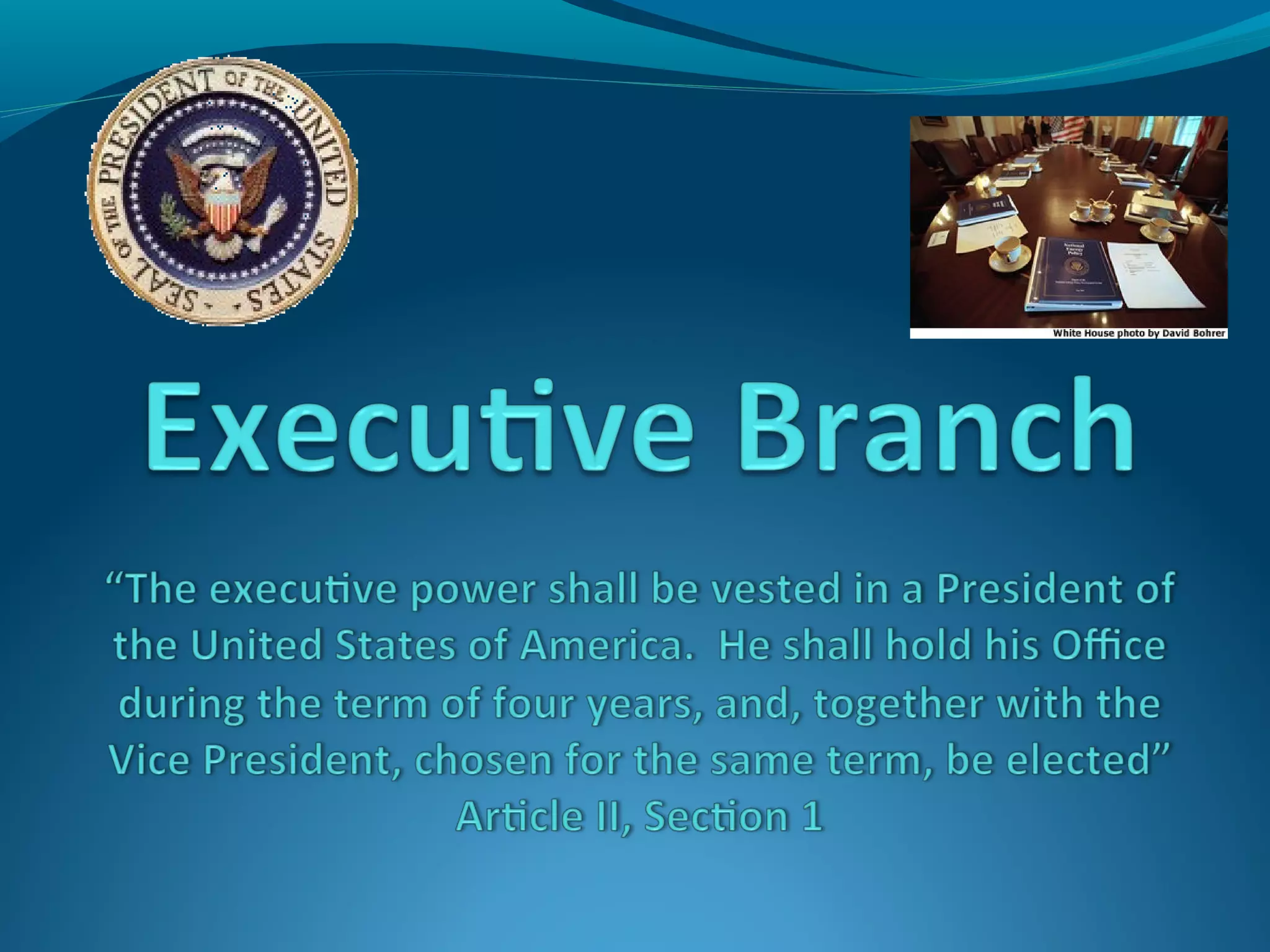 The Executive Branch | PPT