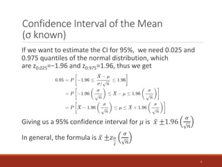 Unit 4b- Hypothesis testing and confidence intervals (Slides - up to ...