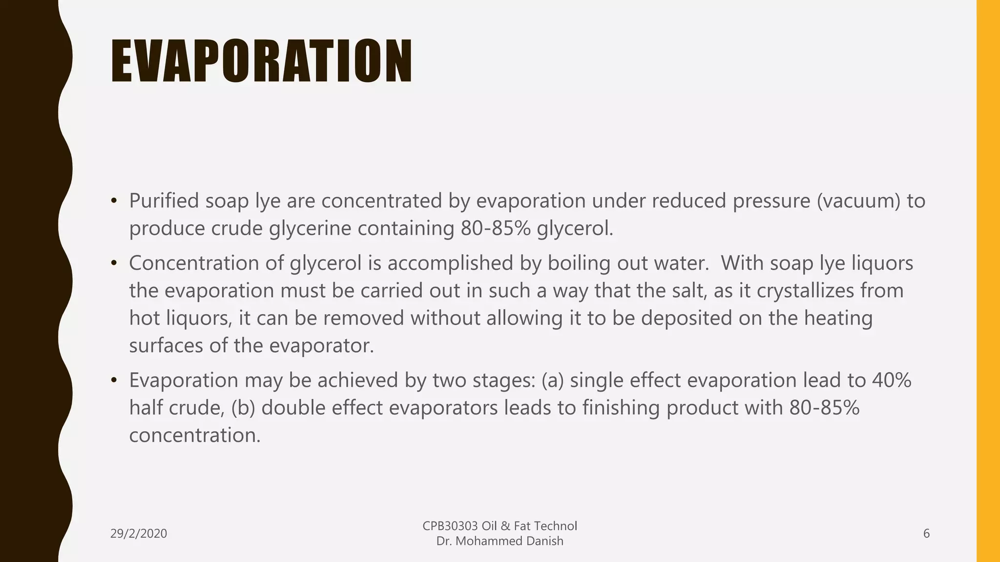 Production of Glycerin (Unit 4 b) | PPTX