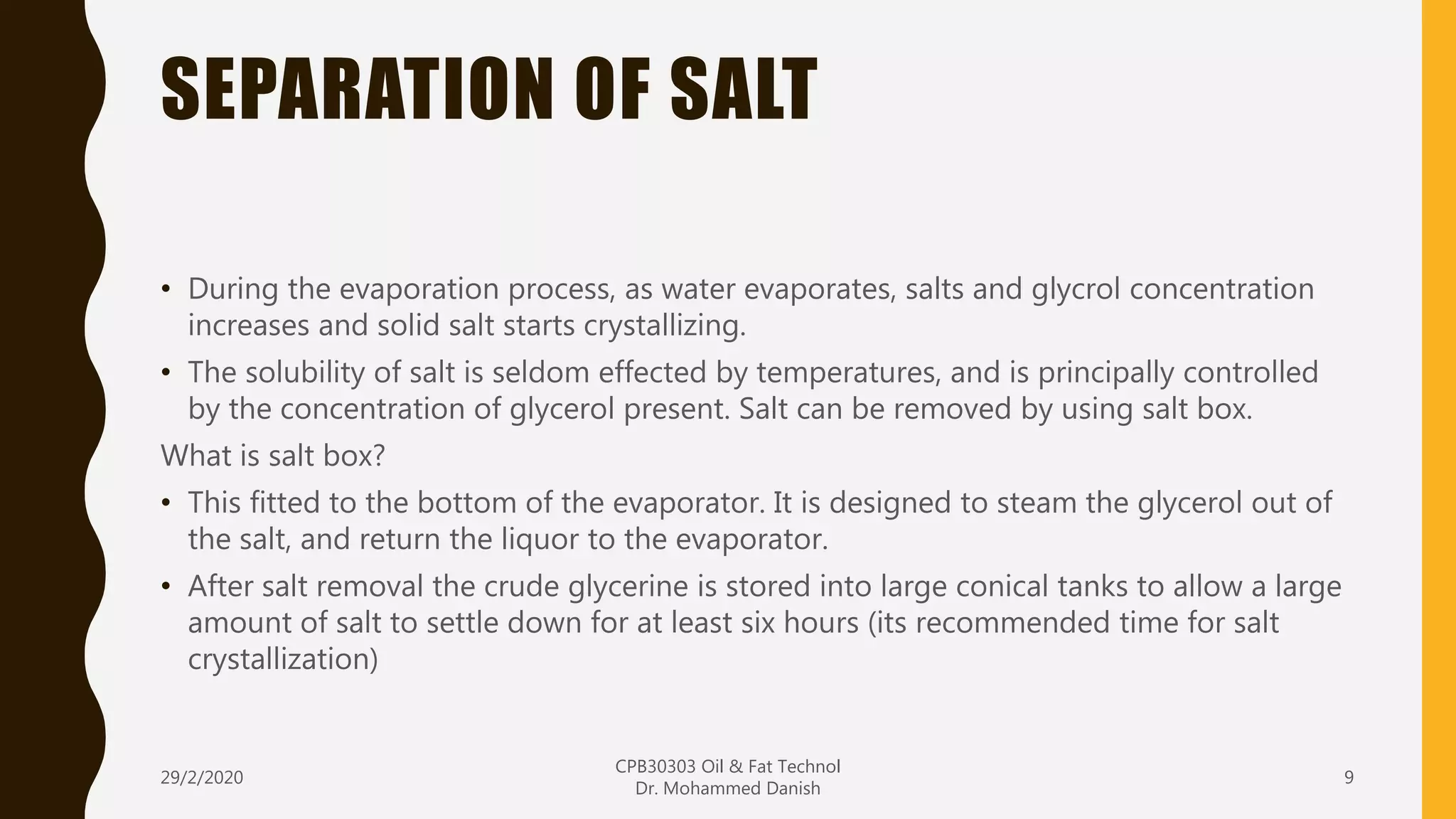 Production of Glycerin (Unit 4 b) | PPTX | Chemistry | Science