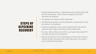 Production of Glycerin (Unit 4 b) | PPTX