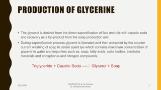 Production of Glycerin (Unit 4 b) | PPTX