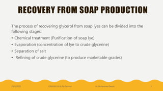 Production of Glycerin (Unit 4 b) | PPTX