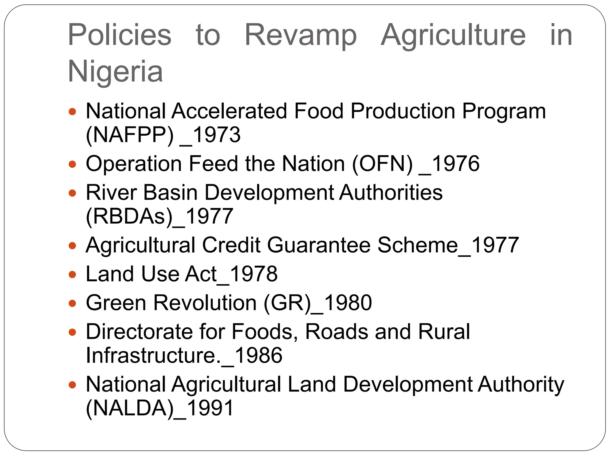 Structure of the Nigerian Economy: Agricultural Sector | PPTX