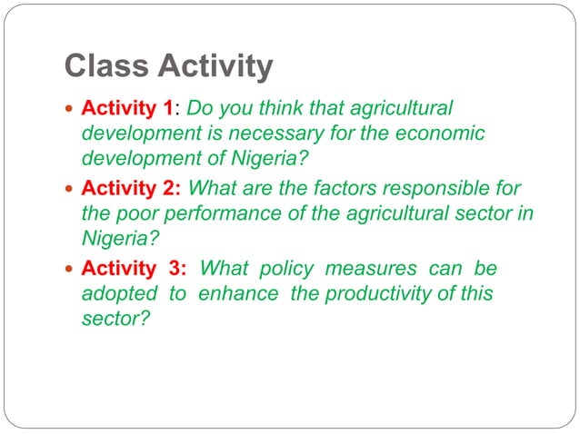 Structure of the Nigerian Economy: Agricultural Sector | PPTX