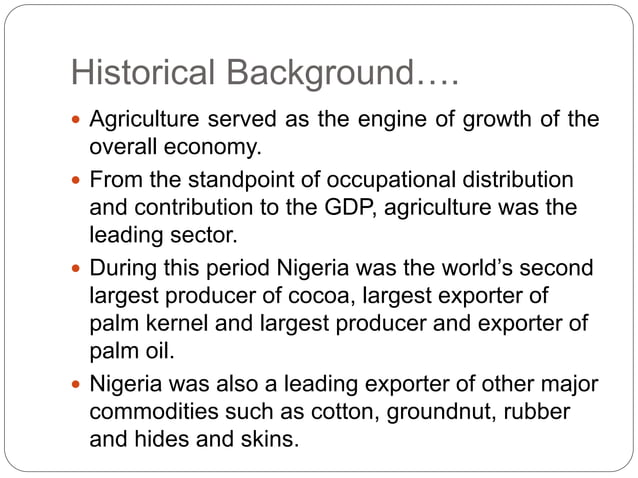 Structure of the Nigerian Economy: Agricultural Sector | PPTX