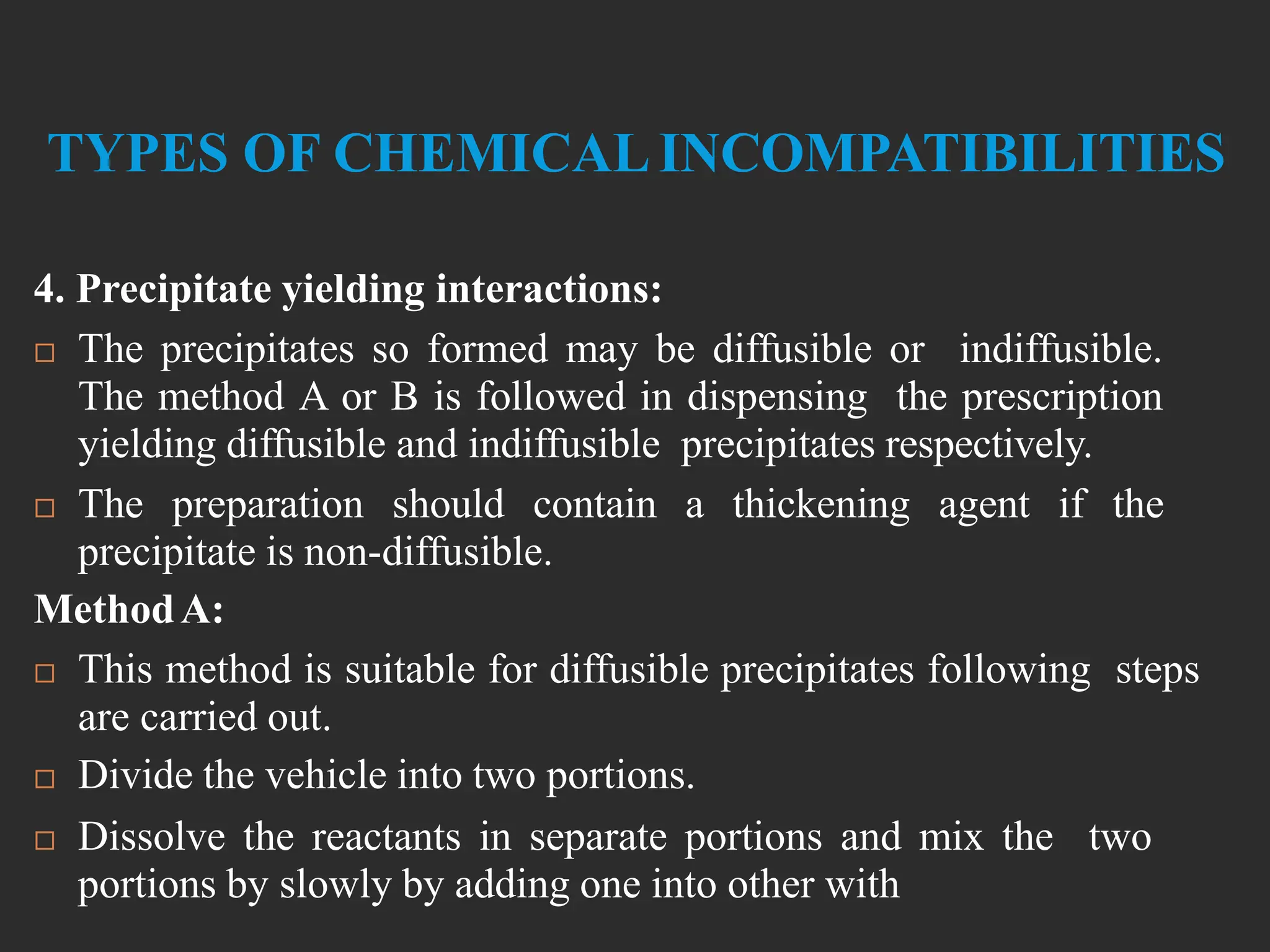 Pharmaceutical Incompatibilities, Physical, Chemical and Therapeutic | PPTX