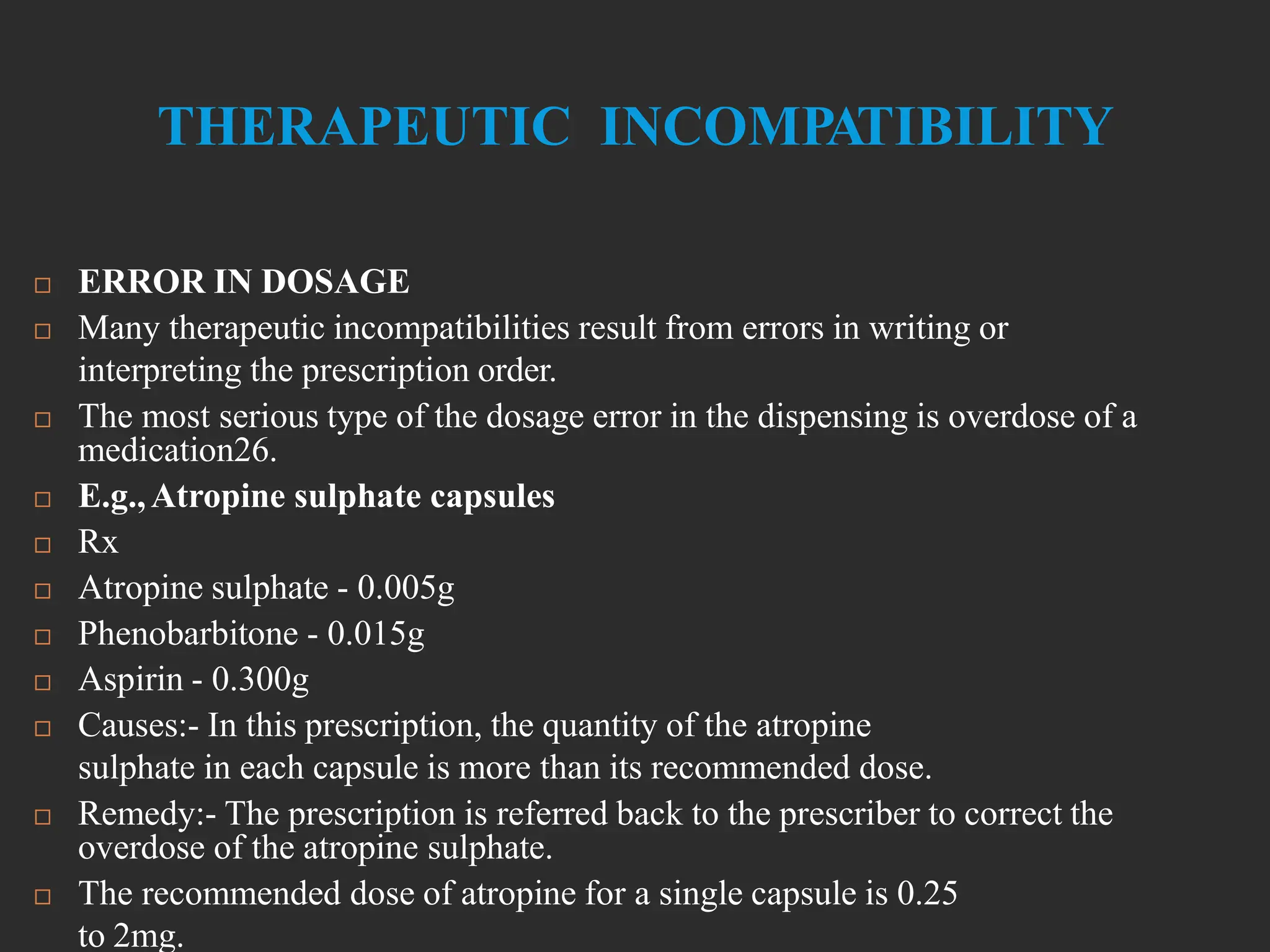 Pharmaceutical Incompatibilities, Physical, Chemical and Therapeutic | PPTX