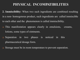 Pharmaceutical Incompatibilities, Physical, Chemical and Therapeutic | PPTX