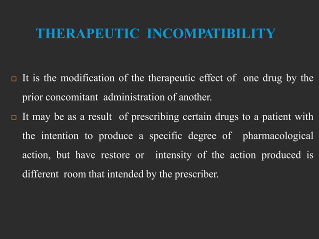 Pharmaceutical Incompatibilities, Physical, Chemical and Therapeutic ...