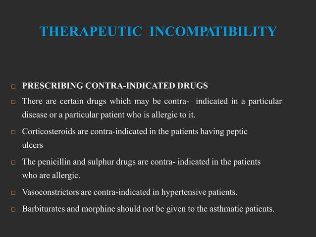Pharmaceutical Incompatibilities, Physical, Chemical and Therapeutic ...