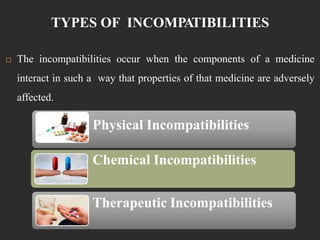 Pharmaceutical Incompatibilities, Physical, Chemical and Therapeutic | PPTX