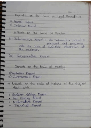 Unit 4 report writing in business communication | PDF