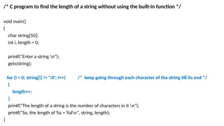 UNIT 4C-Strings.pptx for c language and basic knowledge | PPTX