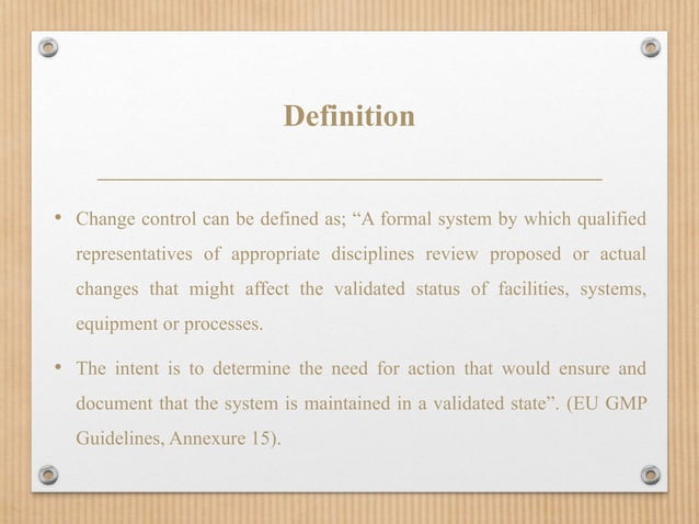 Change Control in Pharmaceutical Industry | PPTX