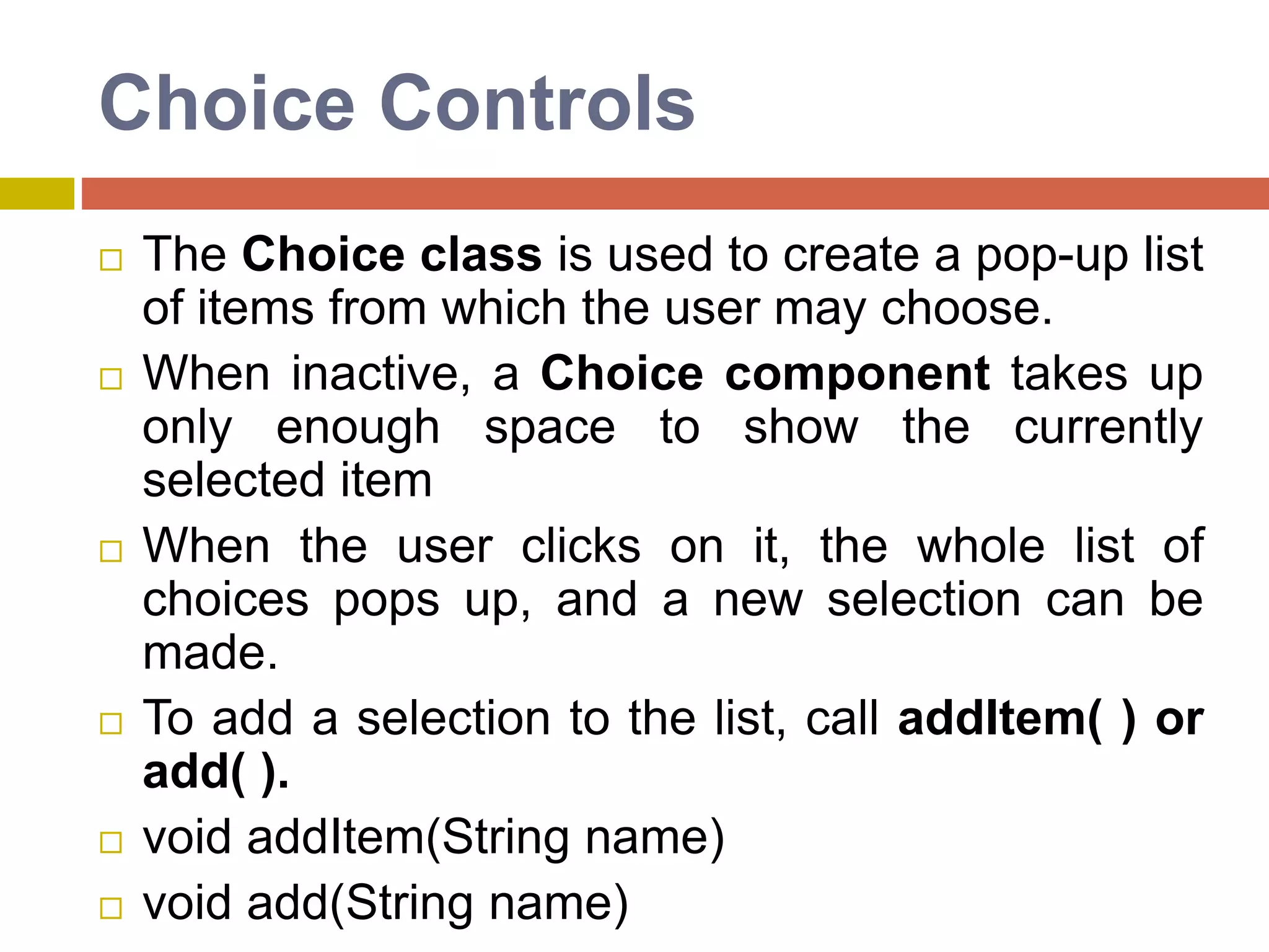 java-Unit4 chap2- awt controls and layout managers of applet | PPTX | Operating Systems ...