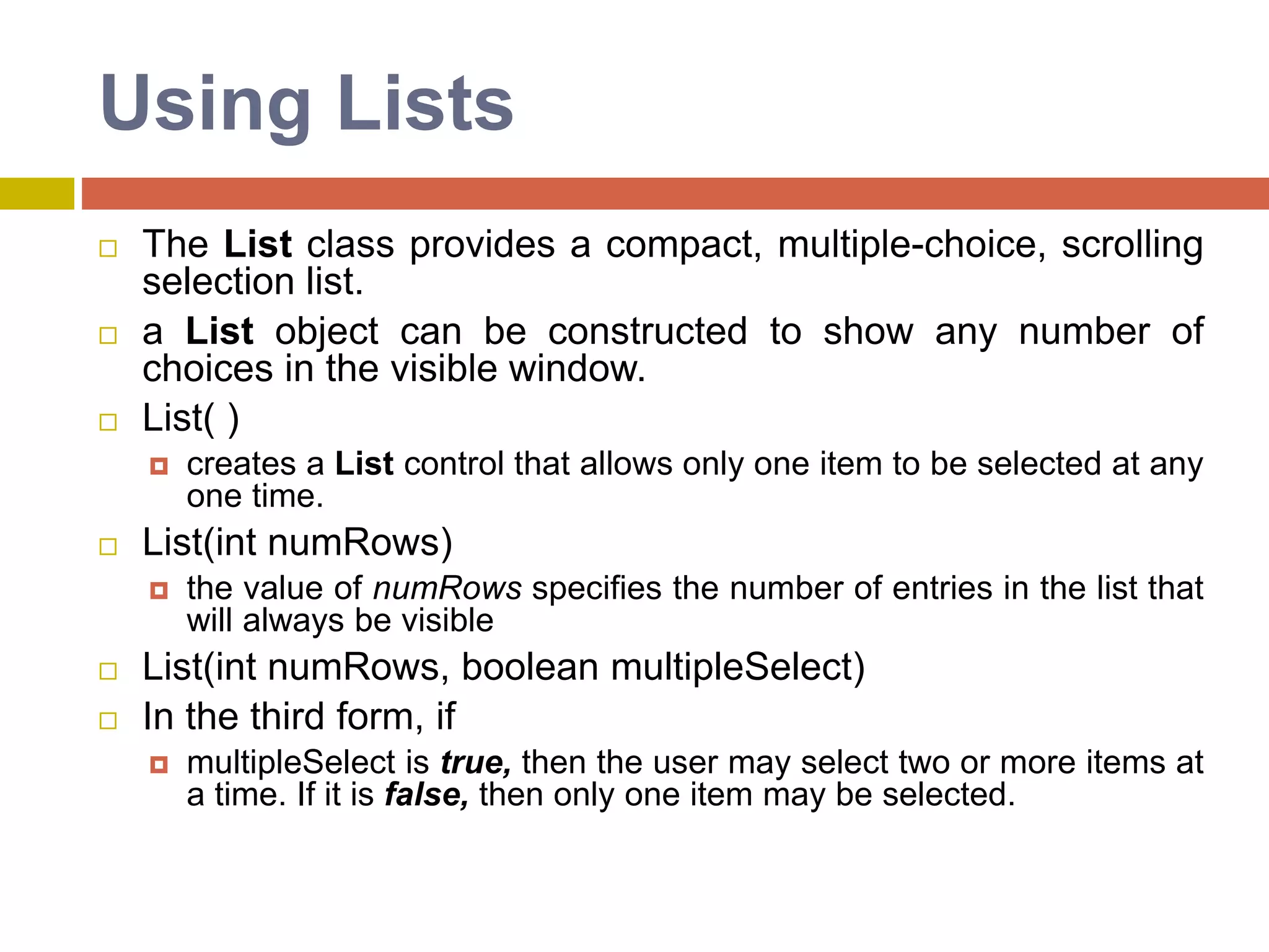 java-Unit4 chap2- awt controls and layout managers of applet | PPTX | Operating Systems ...