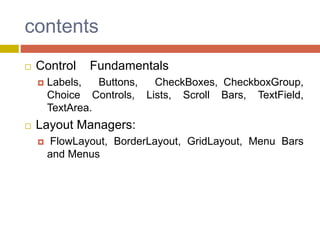 java-Unit4 chap2- awt controls and layout managers of applet | PPTX | Operating Systems ...