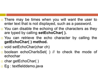 java-Unit4 chap2- awt controls and layout managers of applet | PPTX