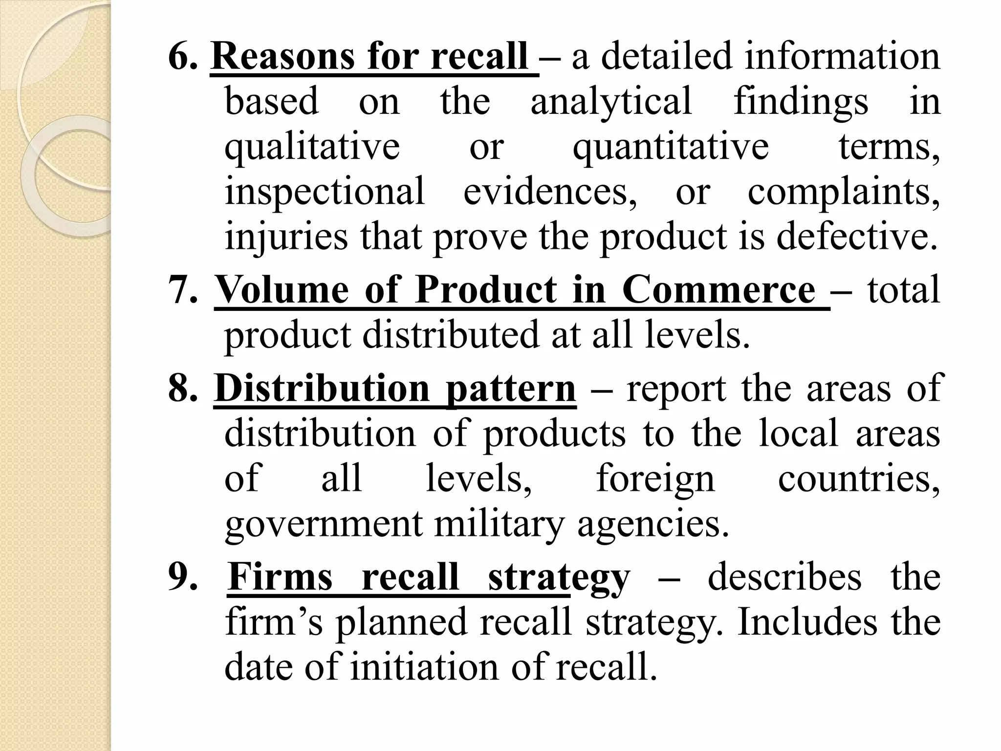 A COMPLETE STUDY ON COMPLAINTS, DRUG RECALL, RETURNED PRODUCTS, AND ...