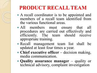 A COMPLETE STUDY ON COMPLAINTS, DRUG RECALL, RETURNED PRODUCTS, AND ...