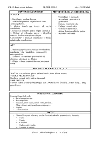 Unit 4 clothes | PDF