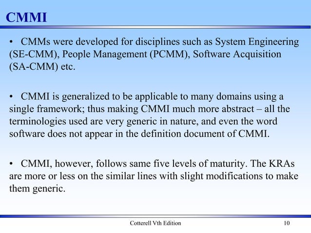 Unit4 Software Engineering Institute (SEI)’s Capability Maturity Model ...