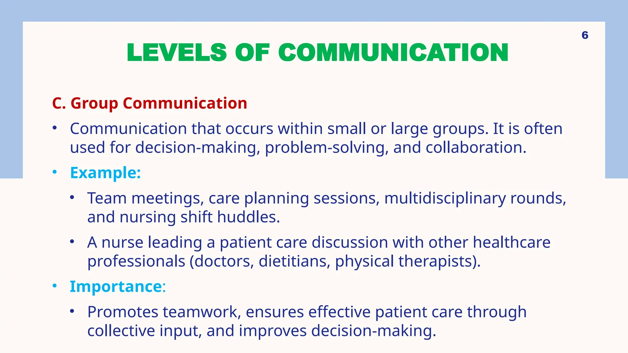 UNIT 4, COMMUNICATION levels nursing.pptx