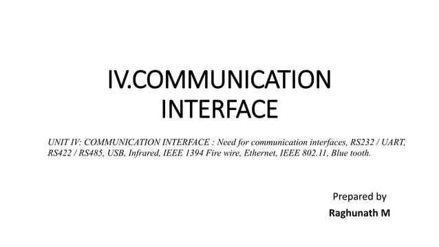 communication interfaces-Embedded real time systems | PDF | Computer ...