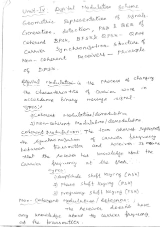 EC3491 Unit 4 Digital Modulation Scheme | PDF