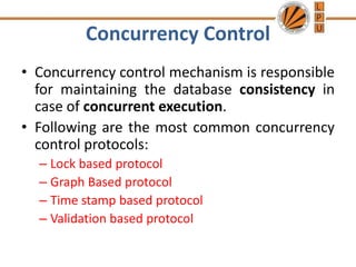 Unit 4 Concurrency control.pptx dbms lovely | PPTX