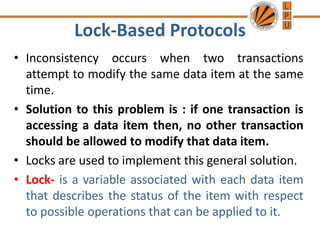Unit 4 Concurrency control.pptx dbms lovely | PPTX