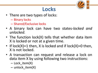 Unit 4 Concurrency control.pptx dbms lovely | PPTX