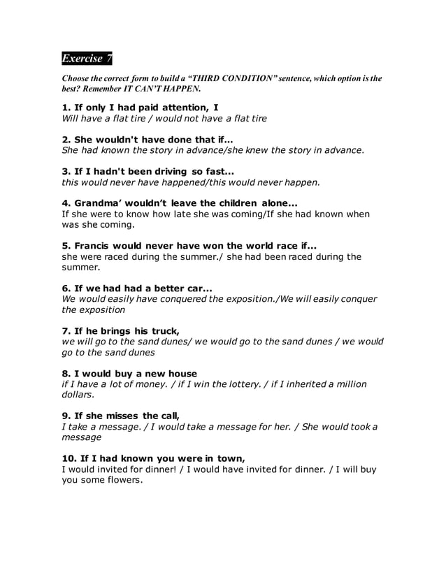 Unit 4(conditional homwork) | PDF