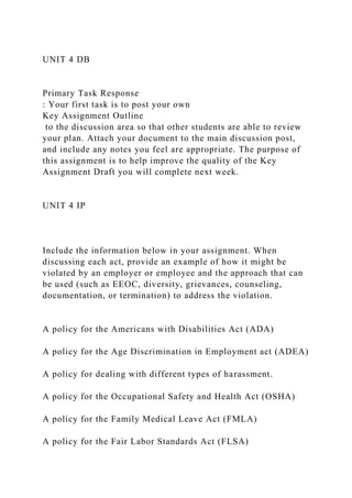 UNIT 4 DBPrimary Task Response Your first task is to post y | DOCX | Debated Sensitive Social ...