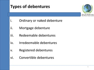 Unit 4 debentures | PPT