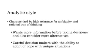Decision Making A choice from two or more alternatives | PPTX