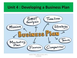 Unit 4 Developing a Business Plan Part 1a | PPT