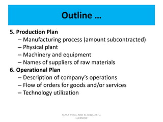 Unit 4 Developing a Business Plan Part 2 | PPTX