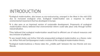 ECOLOGICAL MODERNIZATION NOTES OF SOCIOLOGY | PPTX