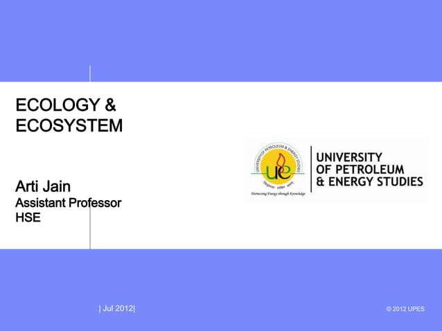 Unit 4 ecology and ecosystem lecture 1 | PPTX