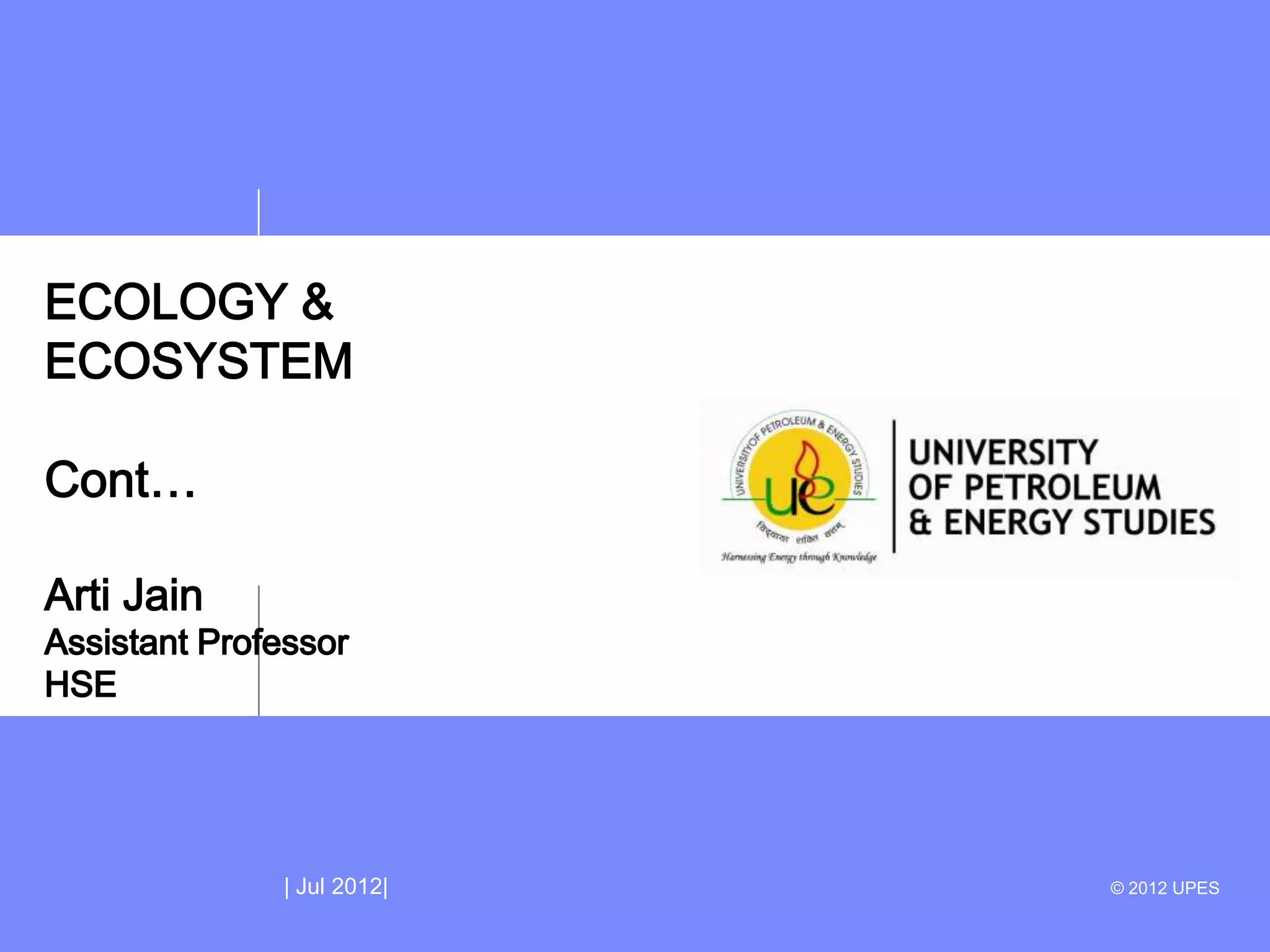 Unit 4 ecology and ecosystem lecture 2a | PPT