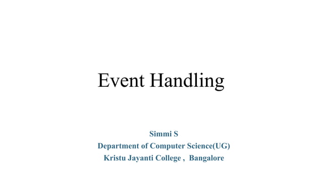 Java Programming :Event Handling(Types of Events) | PPT