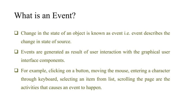 Java Programming Event Handlingtypes Of Events Pdf Programming Languages Computing